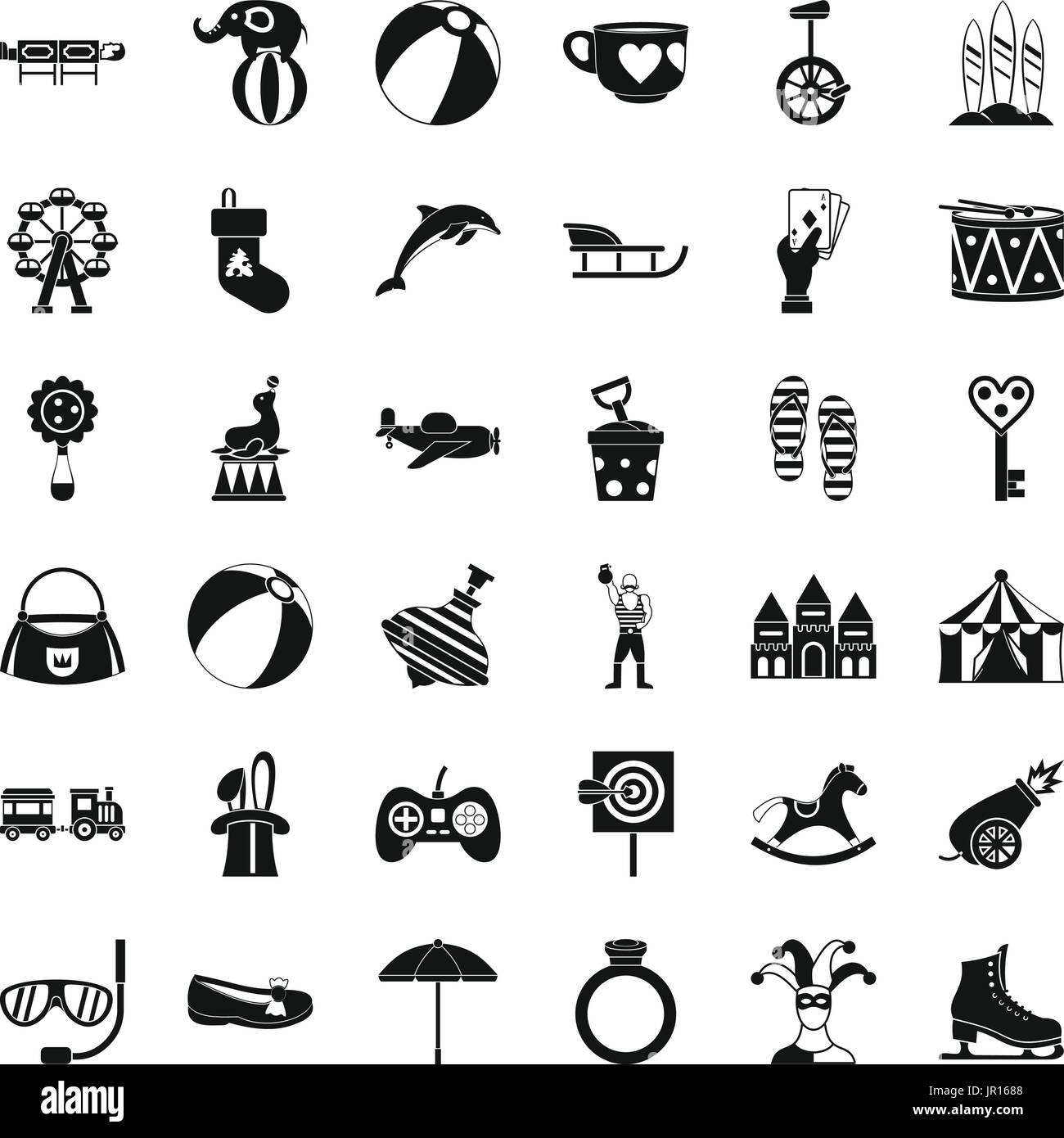 Fun circus icons set, simple style Stock Vector Image & Art - Alamy