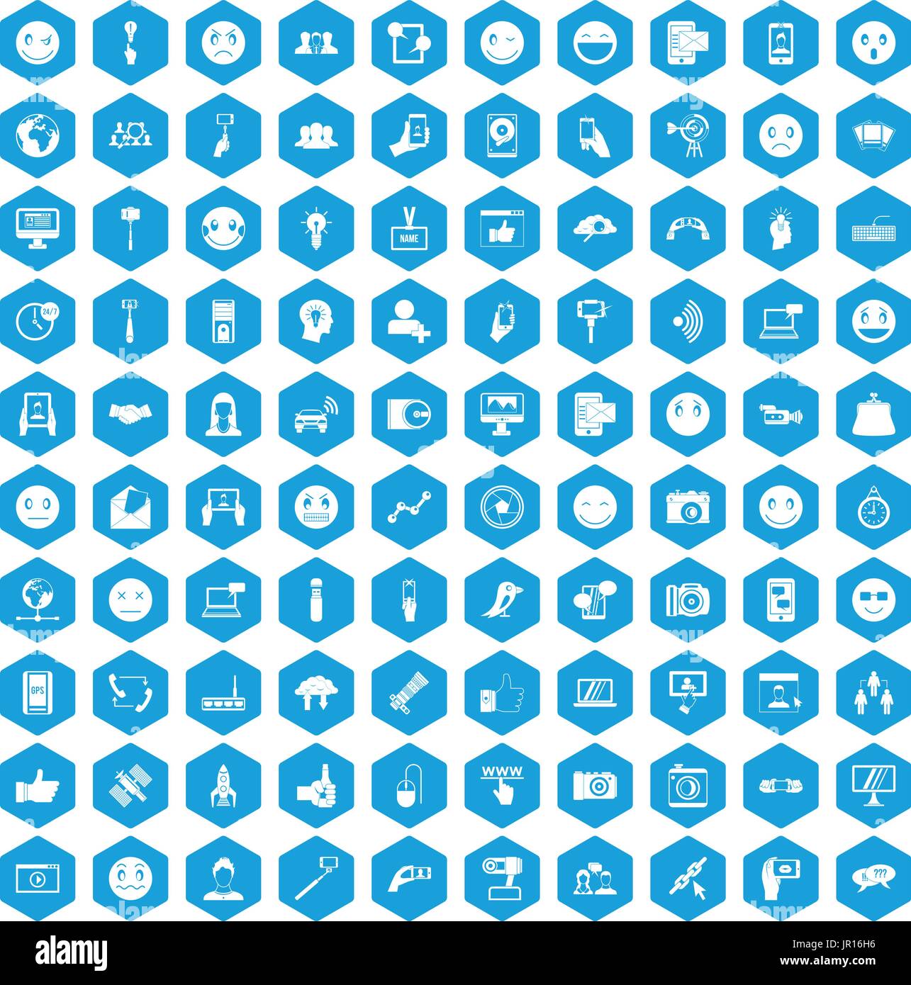 100 social media icons set blue Stock Vector Image & Art - Alamy