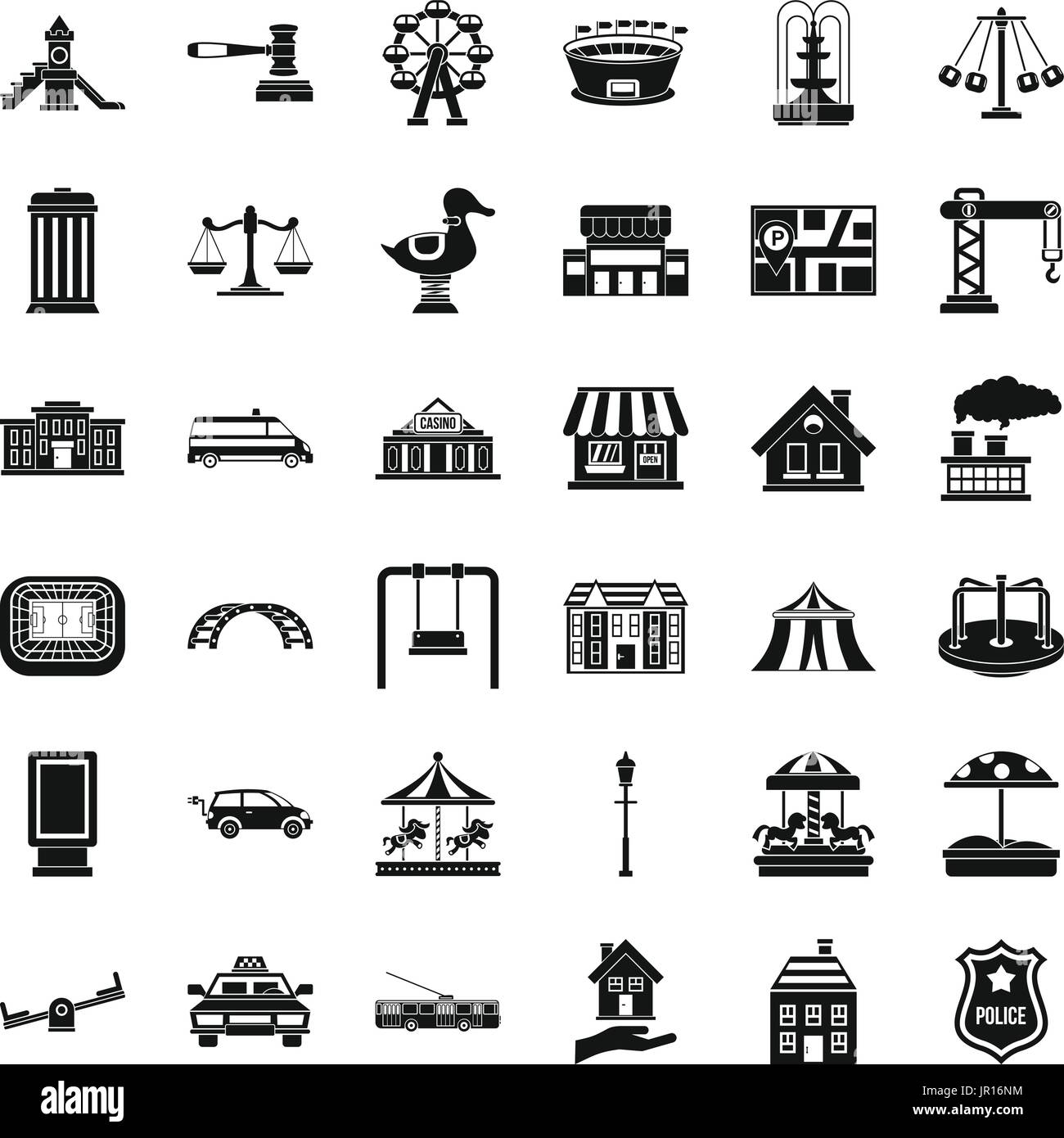 City icons set, simple style Stock Vector Image & Art - Alamy