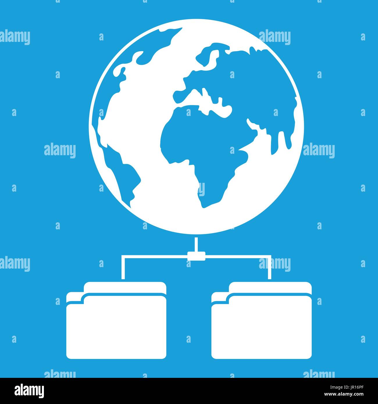Planet and two folders icon white Stock Vector Image & Art - Alamy