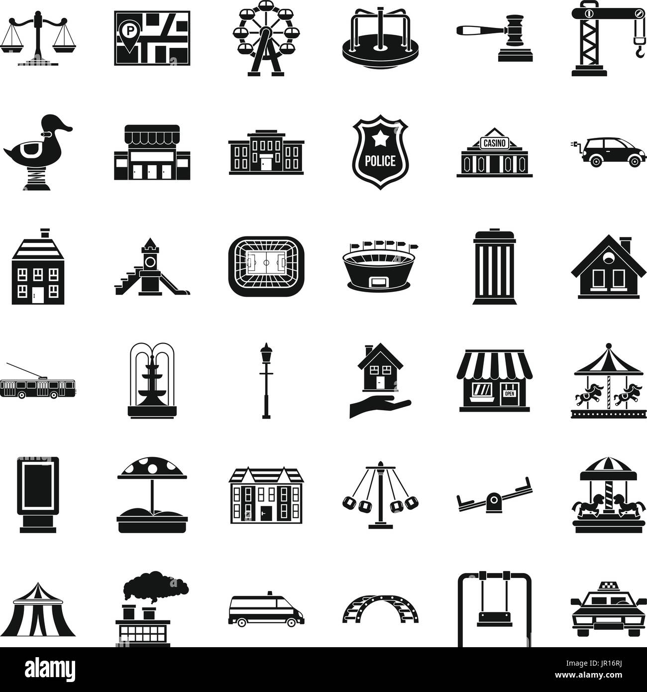 City architecture icons set, simple style Stock Vector Image & Art - Alamy