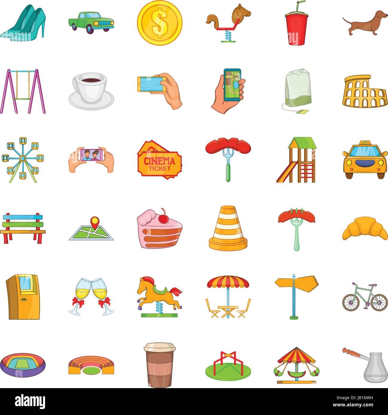 Great city icons set, cartoon style Stock Vector Image & Art - Alamy