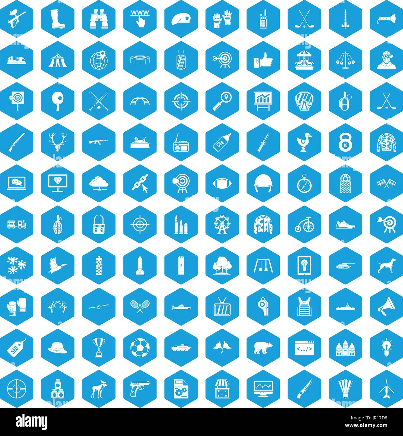 100 target icons set blue Stock Vector Image & Art - Alamy