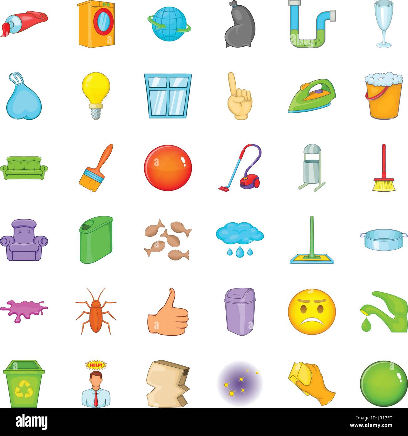 Cleaning work icons set, cartoon style Stock Vector Image & Art - Alamy
