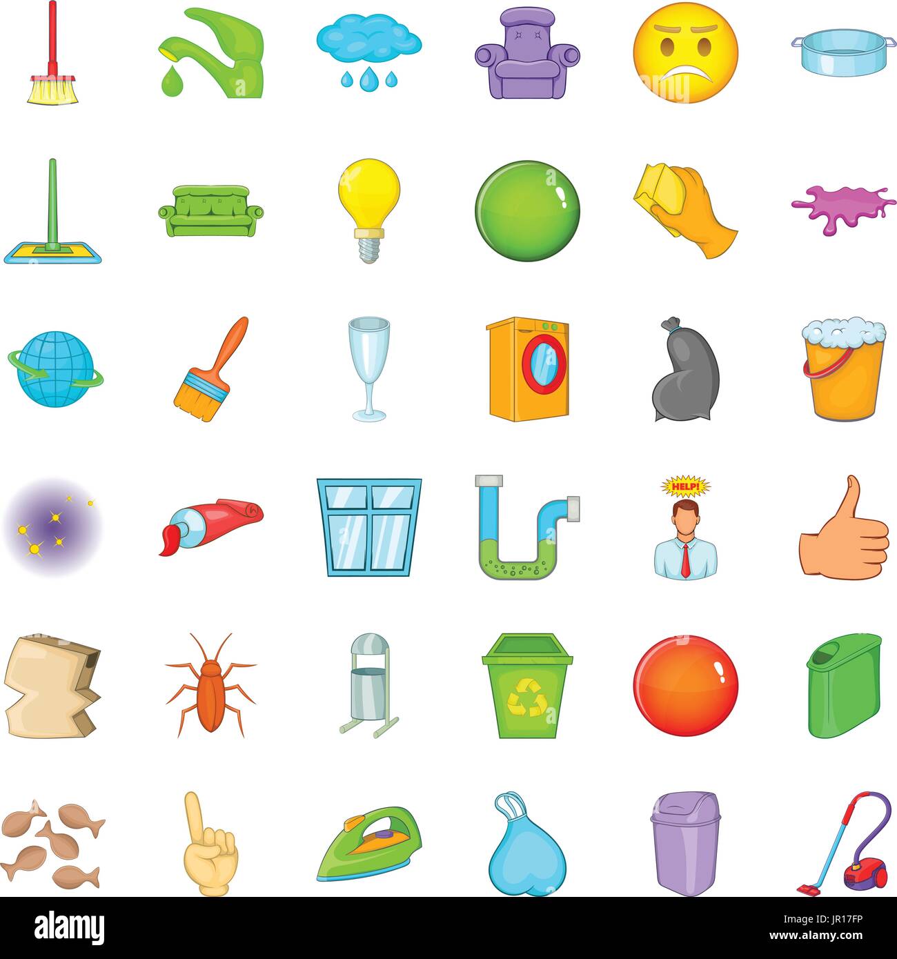 General cleaning icons set, cartoon style Stock Vector Image & Art - Alamy