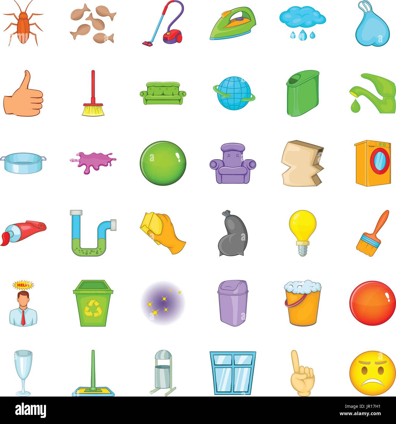 Big cleaning icons set, cartoon style Stock Vector Image & Art - Alamy