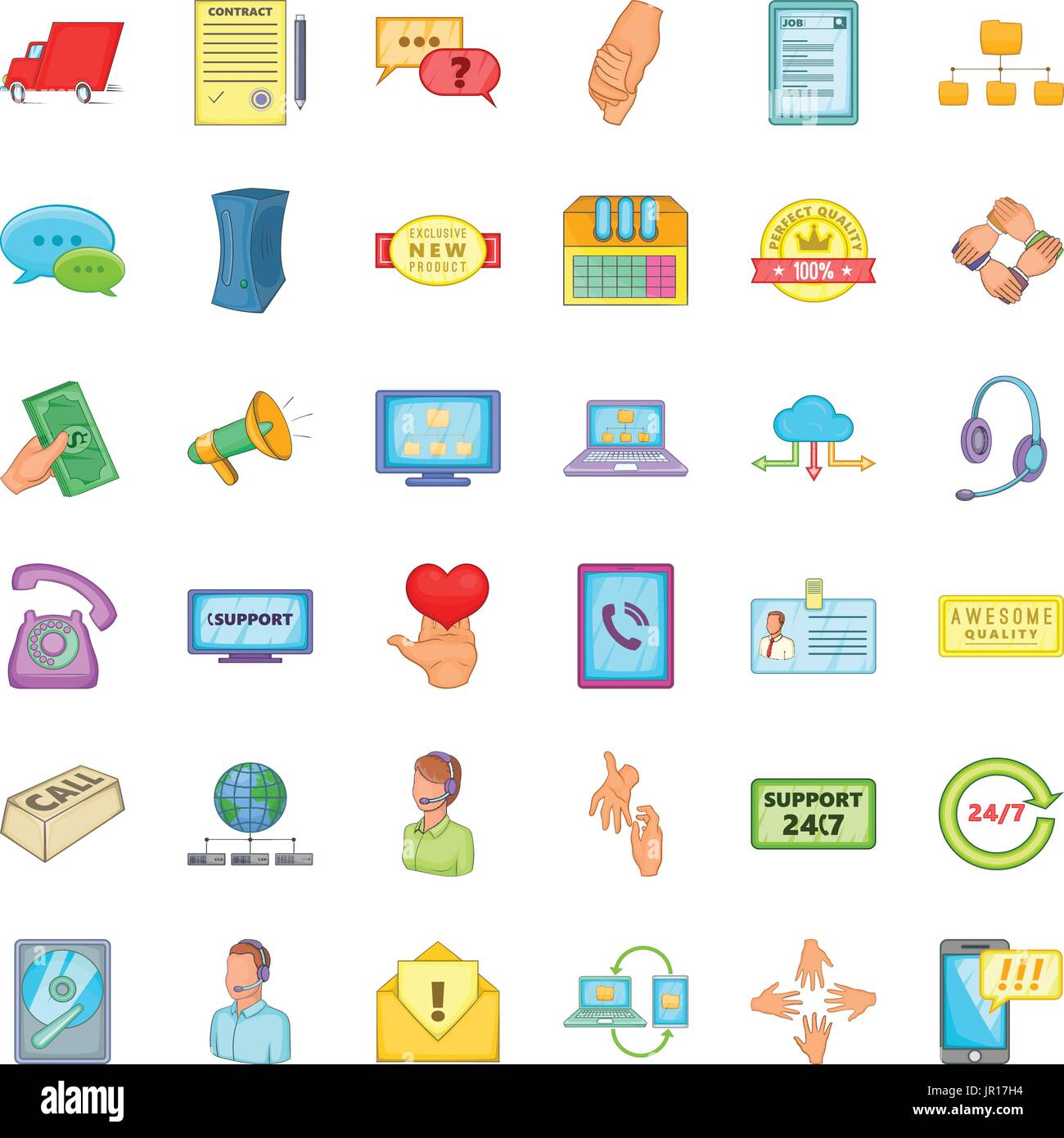 Support icons set, cartoon style Stock Vector Image & Art - Alamy