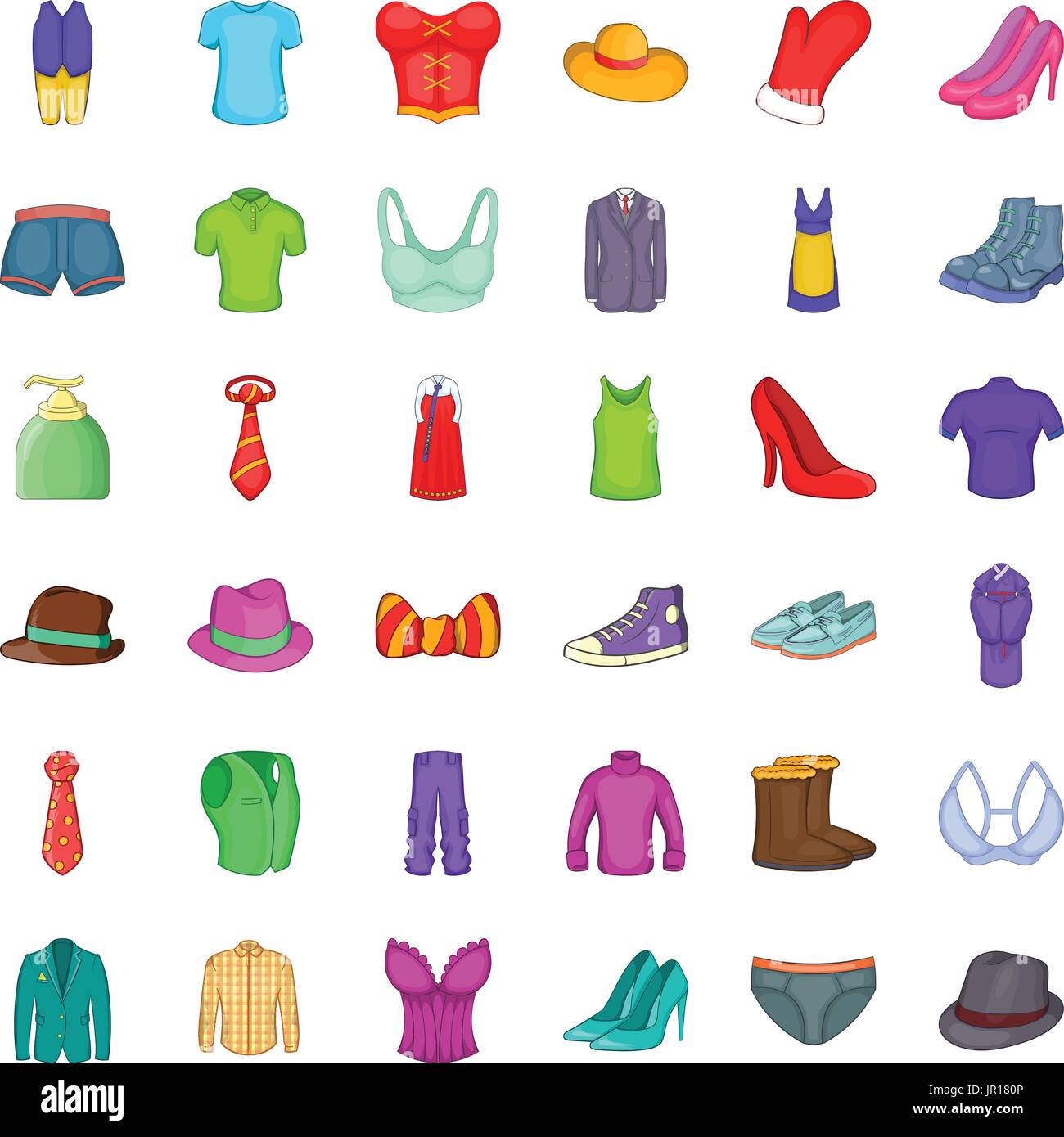 Clothing accessories icons set, cartoon style Stock Vector Image & Art ...