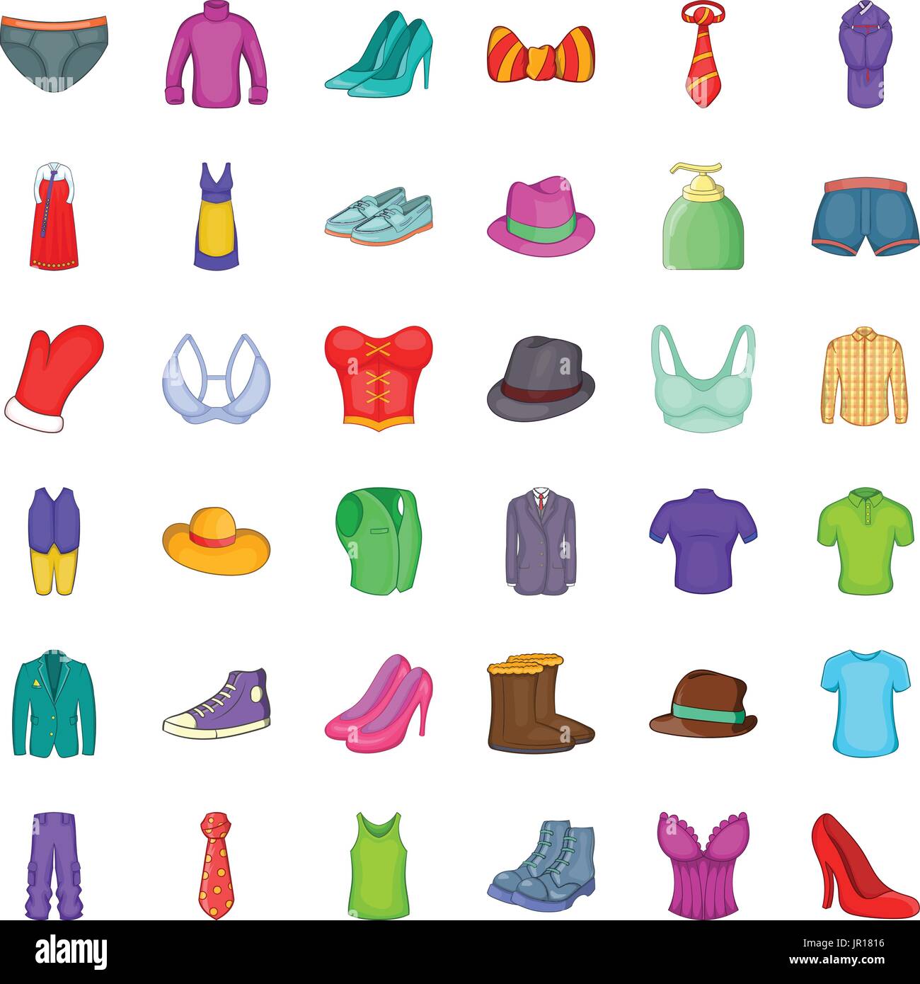 Fashion clothes icons set, cartoon style Stock Vector Image & Art - Alamy