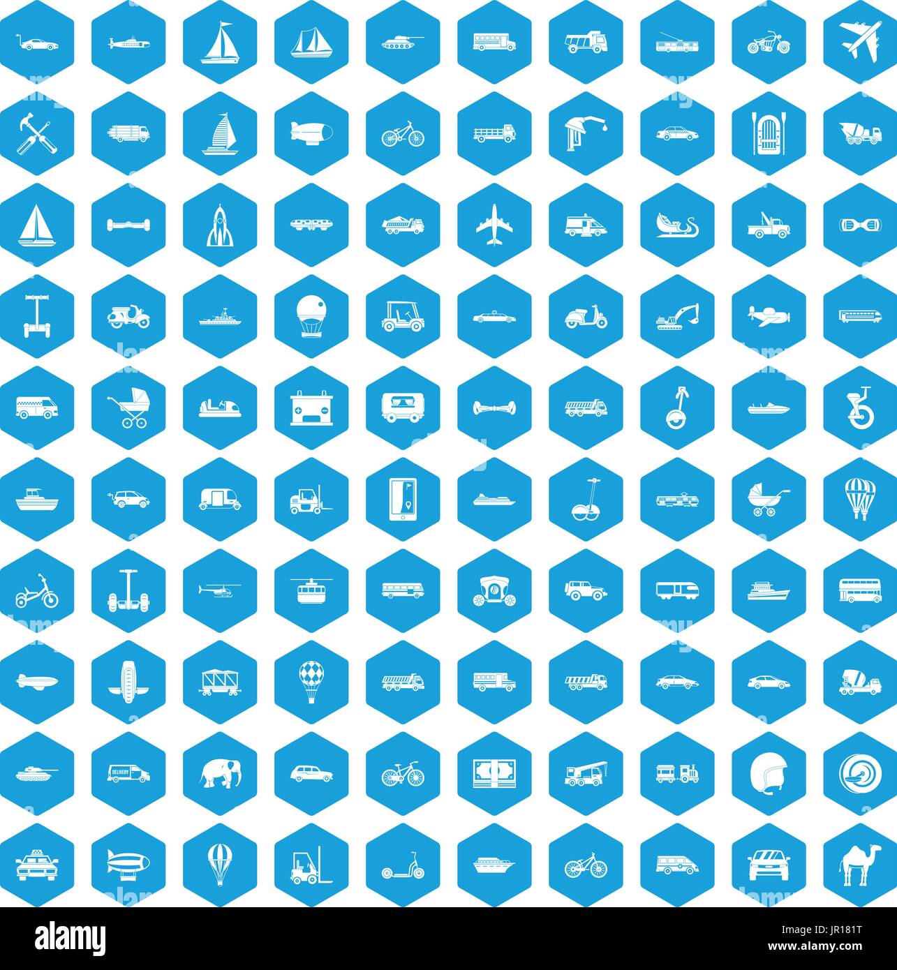 100 transport icons set blue Stock Vector Image & Art - Alamy