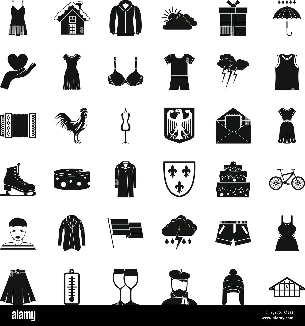 Clothing accessories icons set, simple style Stock Vector Image & Art ...