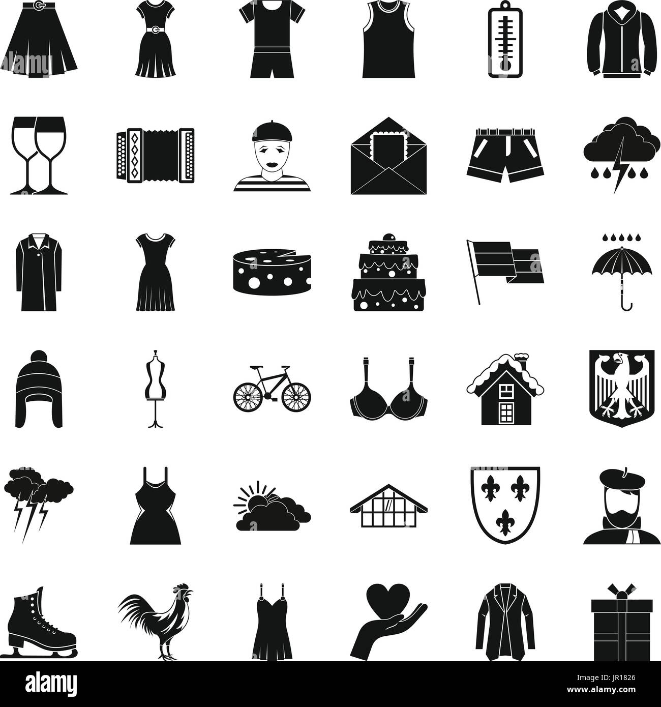 Clothing icons set, simple style Stock Vector Image & Art - Alamy