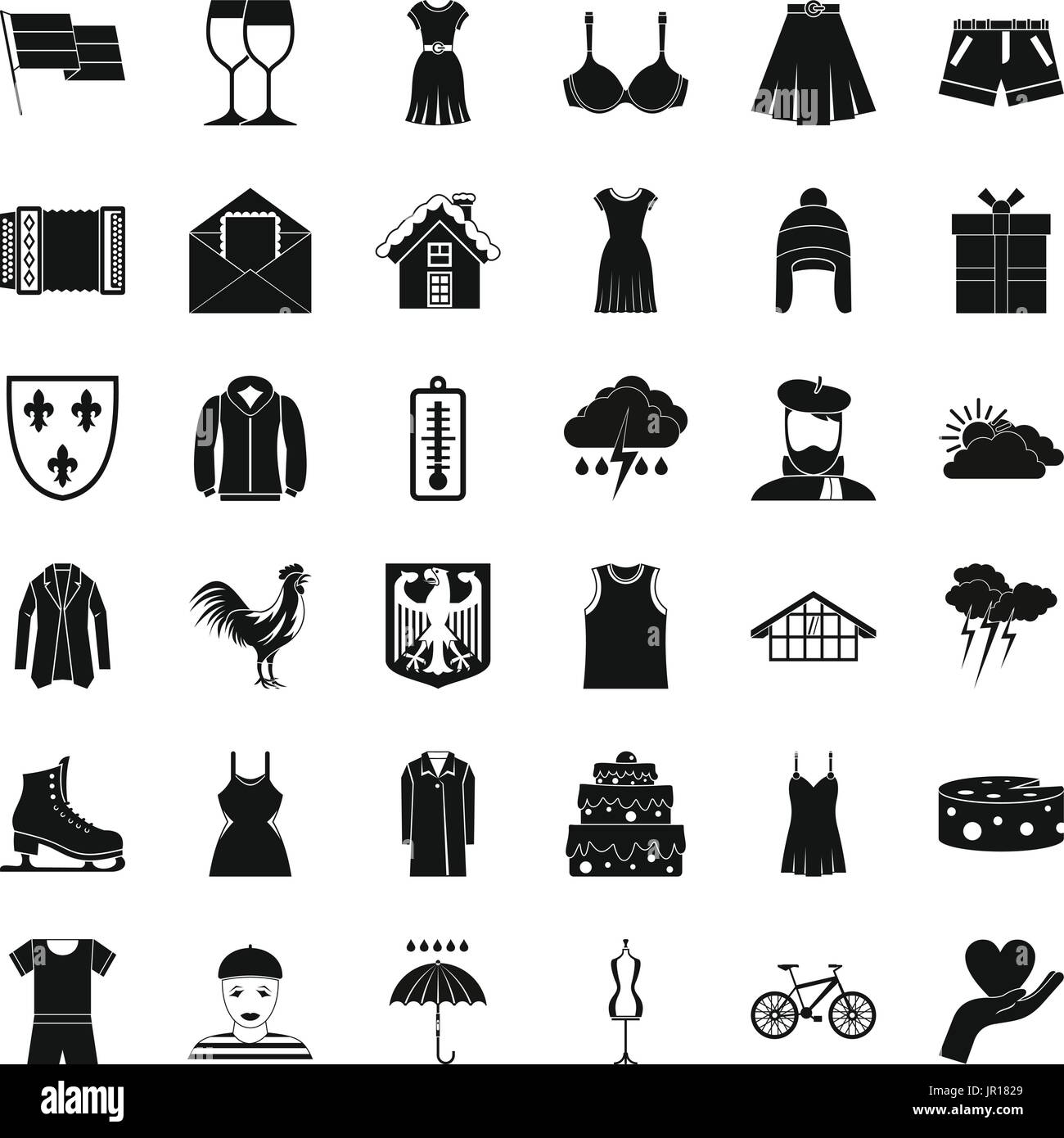 Different clothing icons set, simple style Stock Vector Image & Art - Alamy