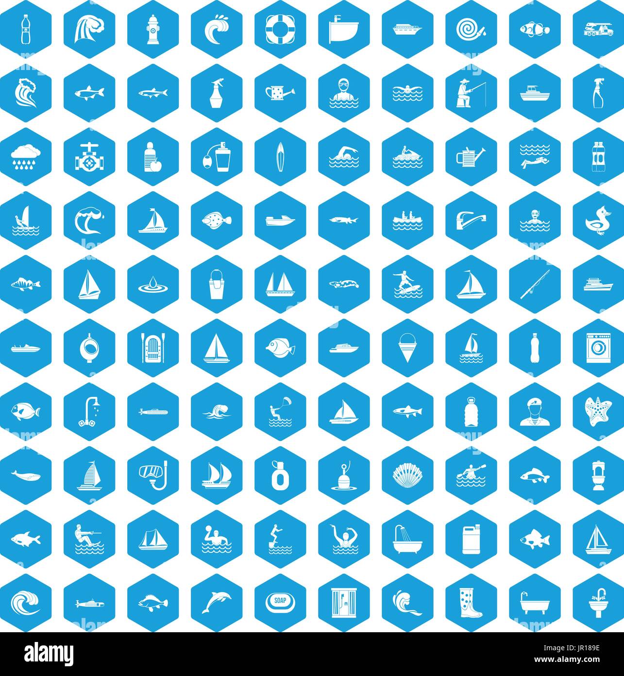100 water icons set blue Stock Vector Image & Art - Alamy
