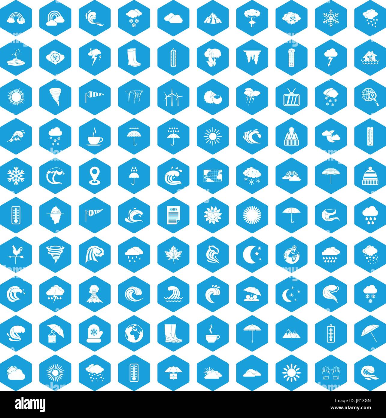 100 weather icons set blue Stock Vector Image & Art - Alamy
