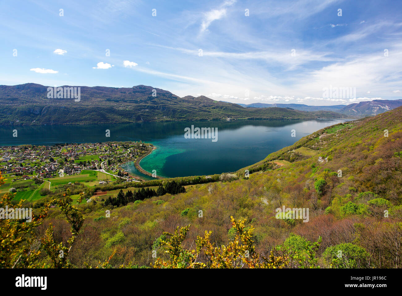Landscape of Lake Bourget, Bay of Gresine at Brison Saint Innocent ...