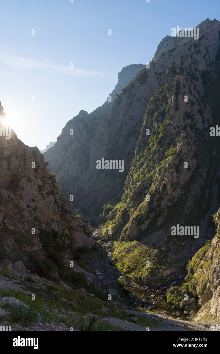 The cares gorge, Garganta del Cares, is famous for its walking route ...