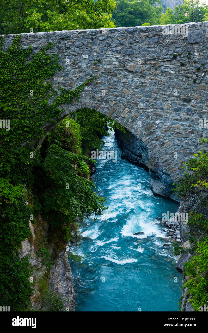 Romanesque Bridge, Ubaye Valley, Alpes Haute Provence, France, Europe ...