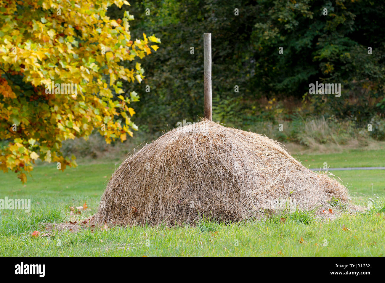 Old-style haystack in the park of Madame Elisabeth domain in Versailles ...