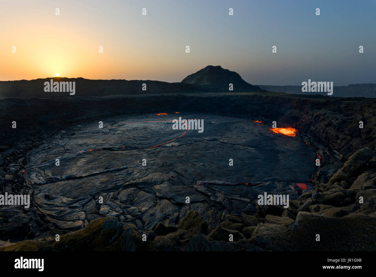 Erta Ale volcano at dawn, Great Rift valley, Afar region, Ethiopia ...
