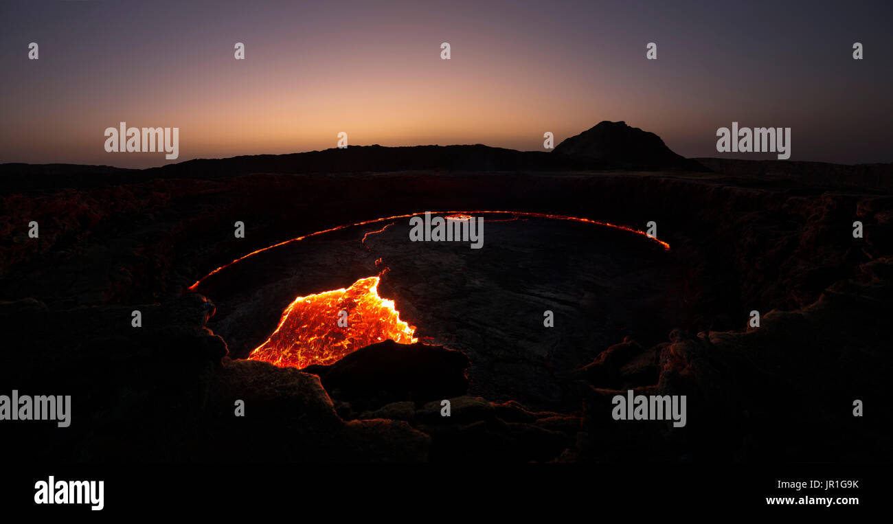 Erta Ale volcano at night, Great Rift valley, Afar region, Ethiopia ...