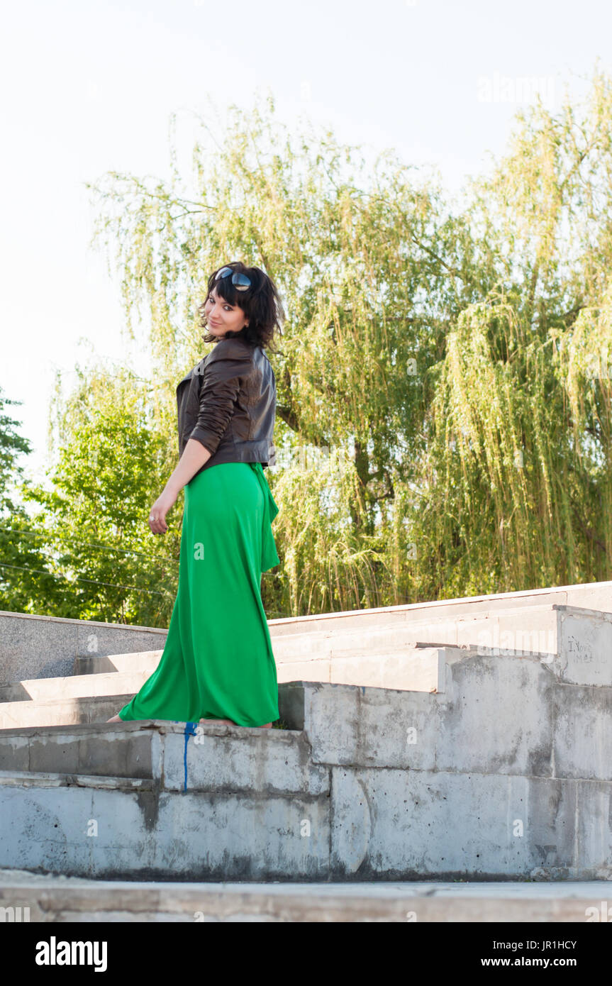 Young beautiful girl on a walk Stock Photo - Alamy