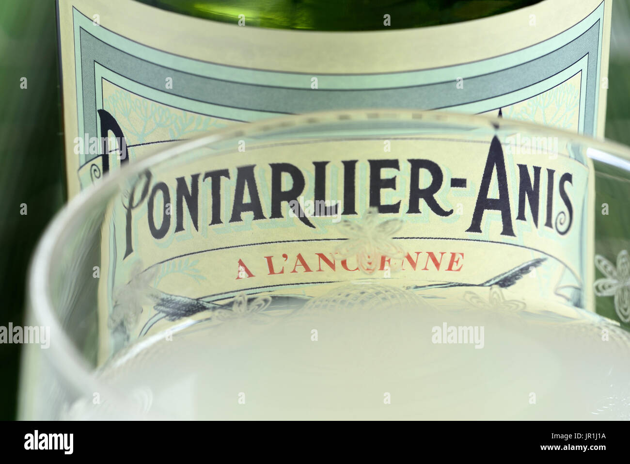 Distillery Armand Guy, Pontarlier-Anis, distilled appetizer drink made ...