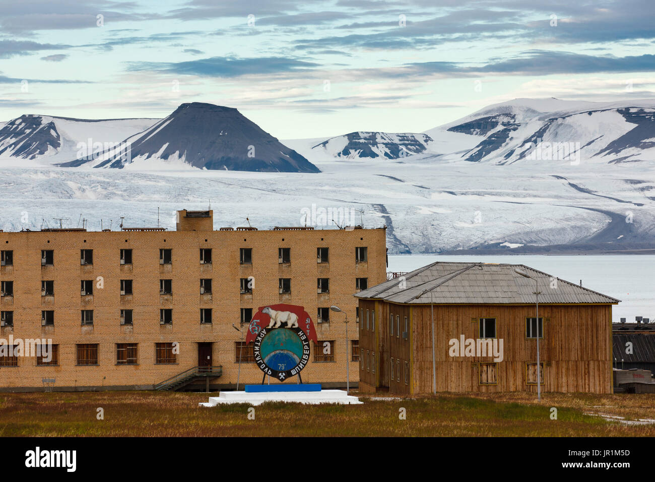 Russian mining town, Pyramiden, Spitzbergen Islands, Svalbard, Norway ...