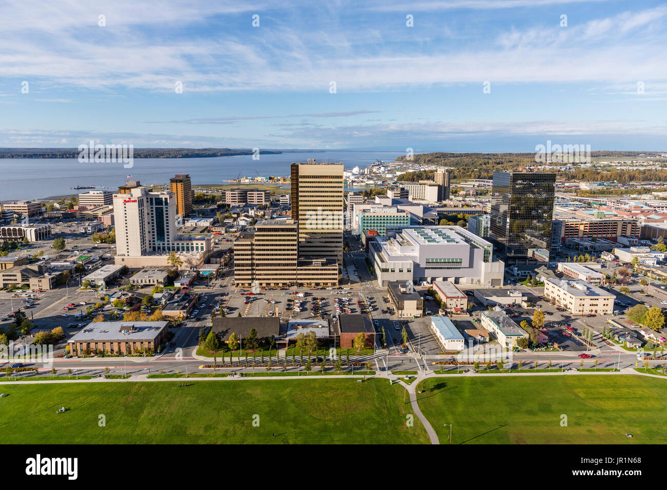 Aerial View Of Downtown Anchorage And The Delaney Park Strip ...