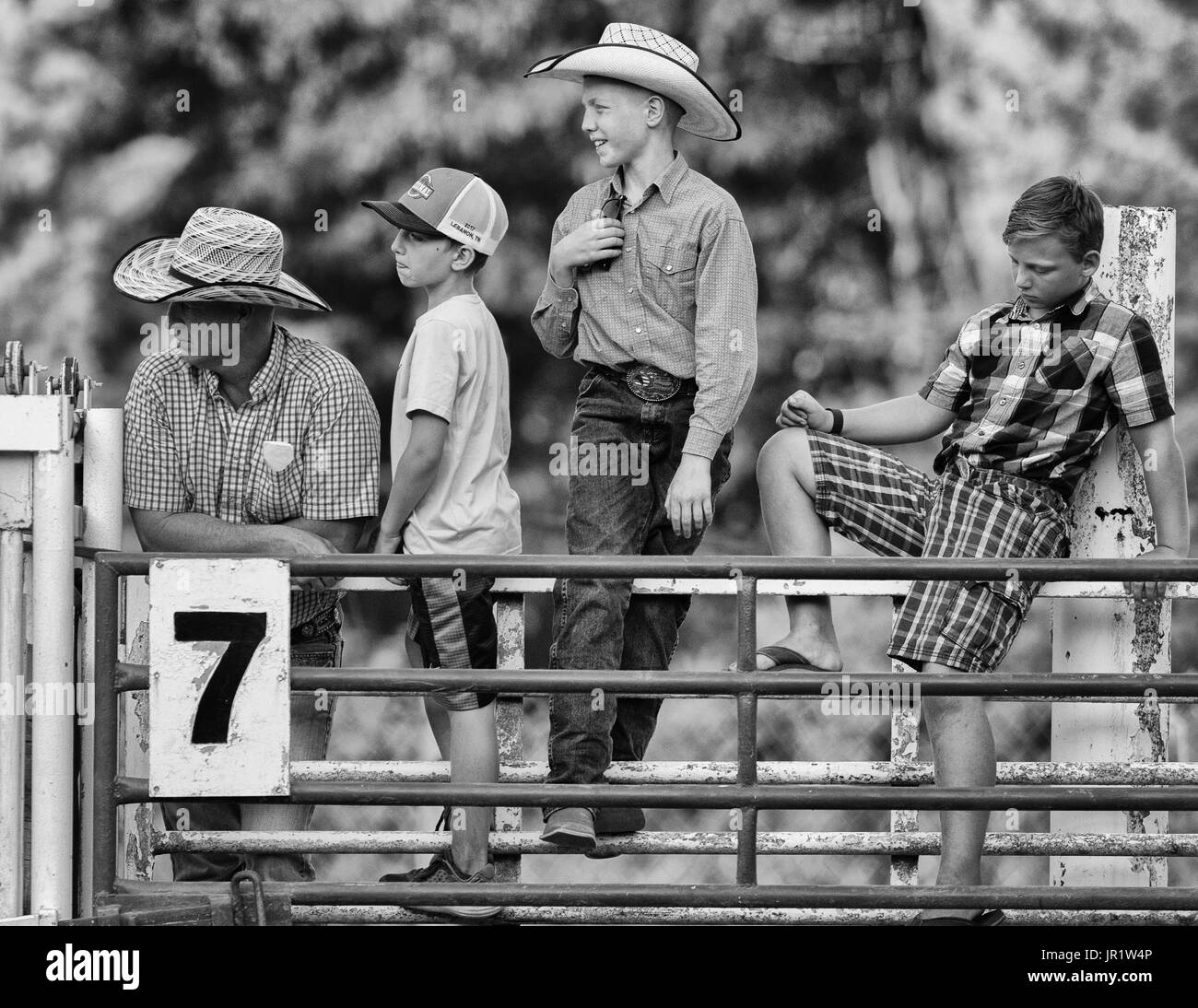 Scott valley pleasure park rodeo Black and White Stock Photos & Images ...