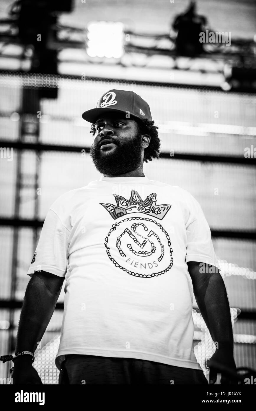 BAS performing at a music festival in British Columbia Canada in black ...