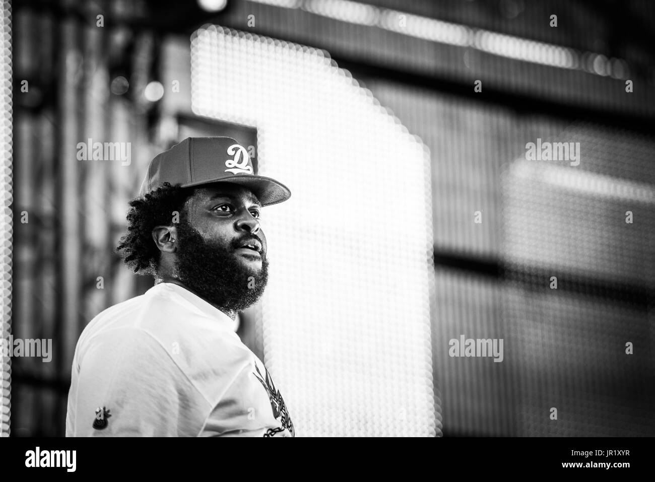 BAS performing at a music festival in British Columbia Canada in black ...