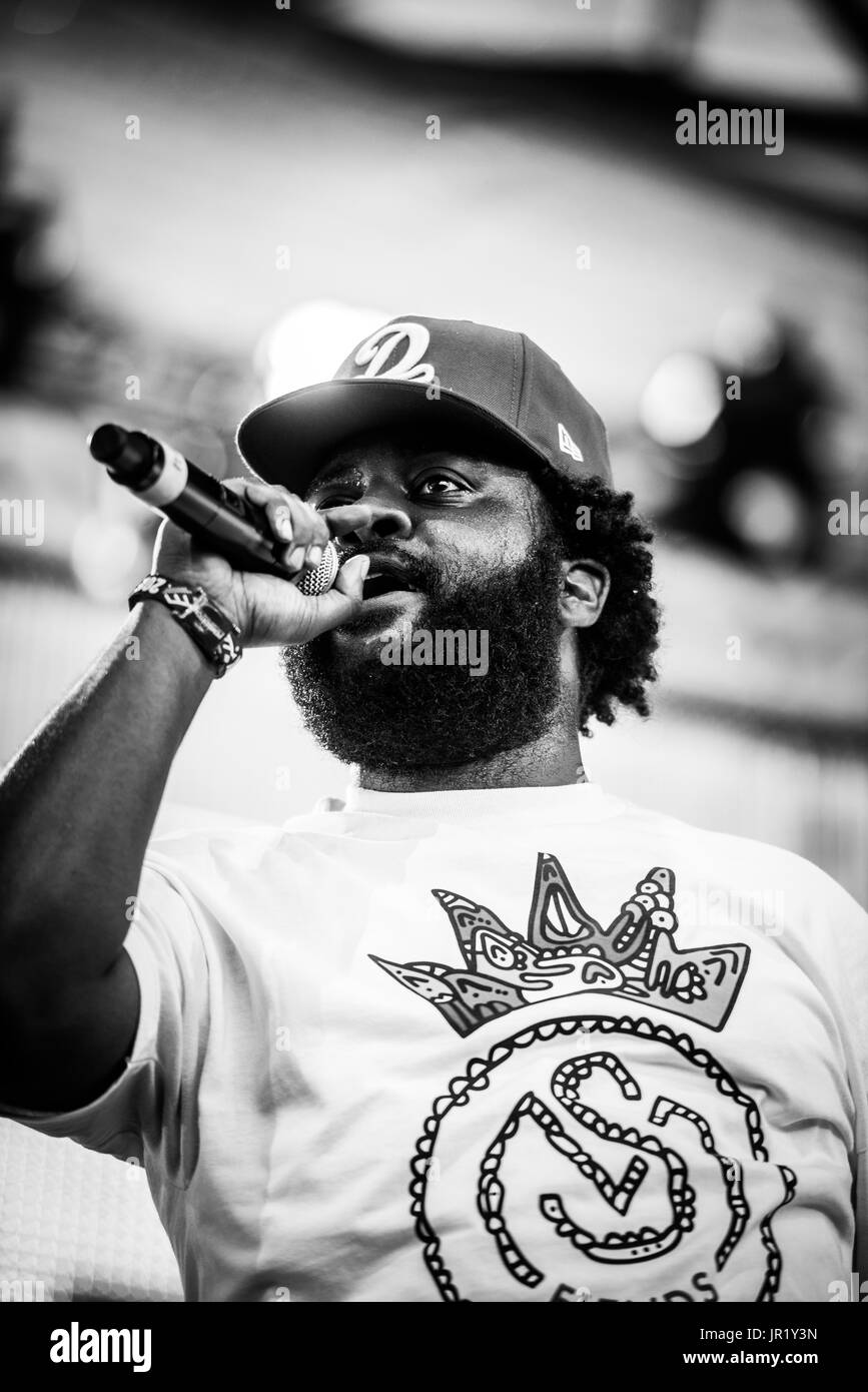 BAS performing at a music festival in British Columbia Canada in black ...