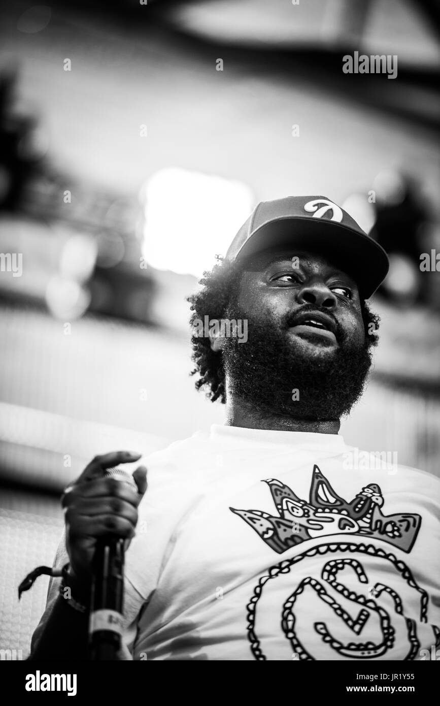 BAS performing at a music festival in British Columbia Canada in black ...