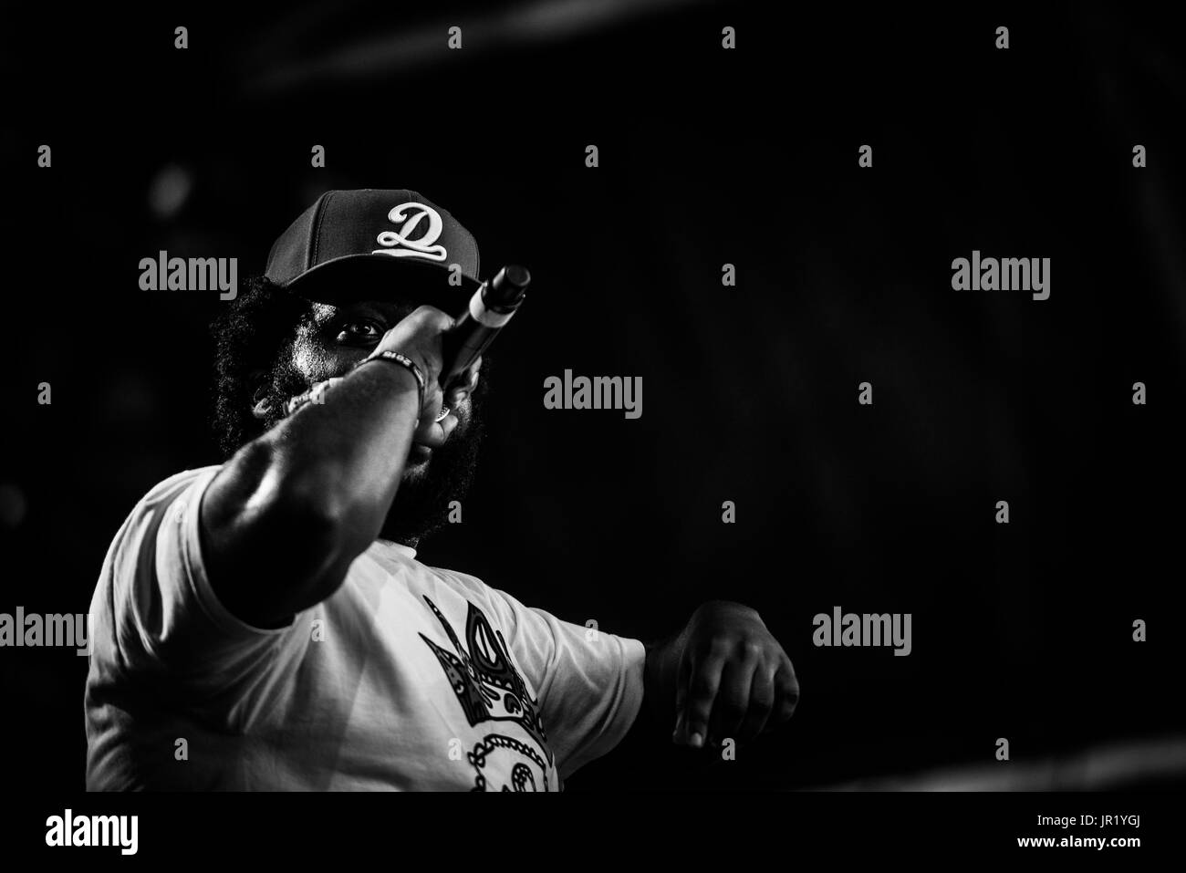 BAS performing at a music festival in British Columbia Canada in black ...