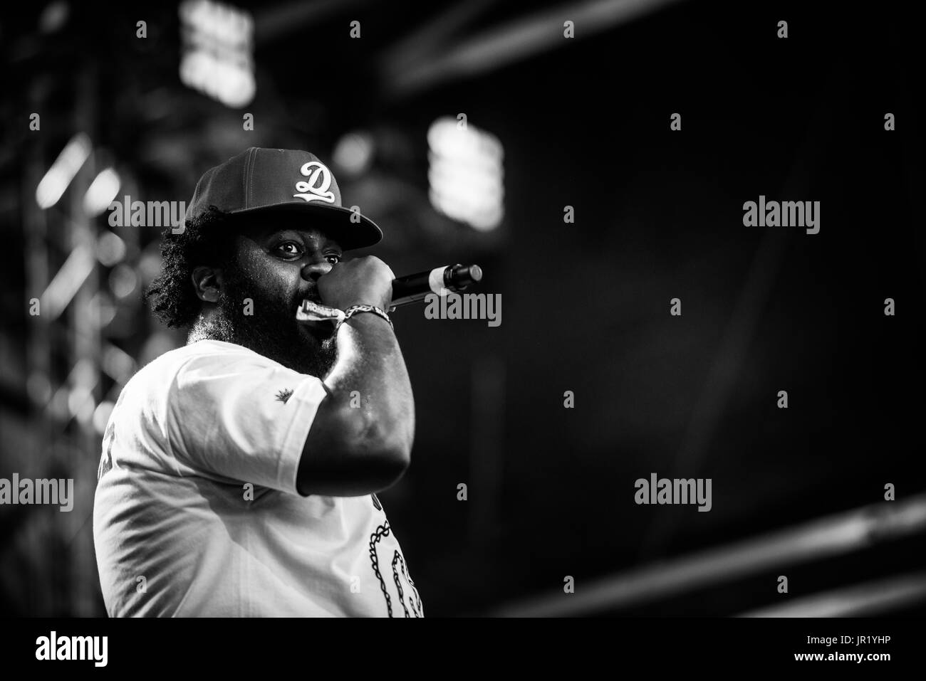 BAS performing at a music festival in British Columbia Canada in black ...