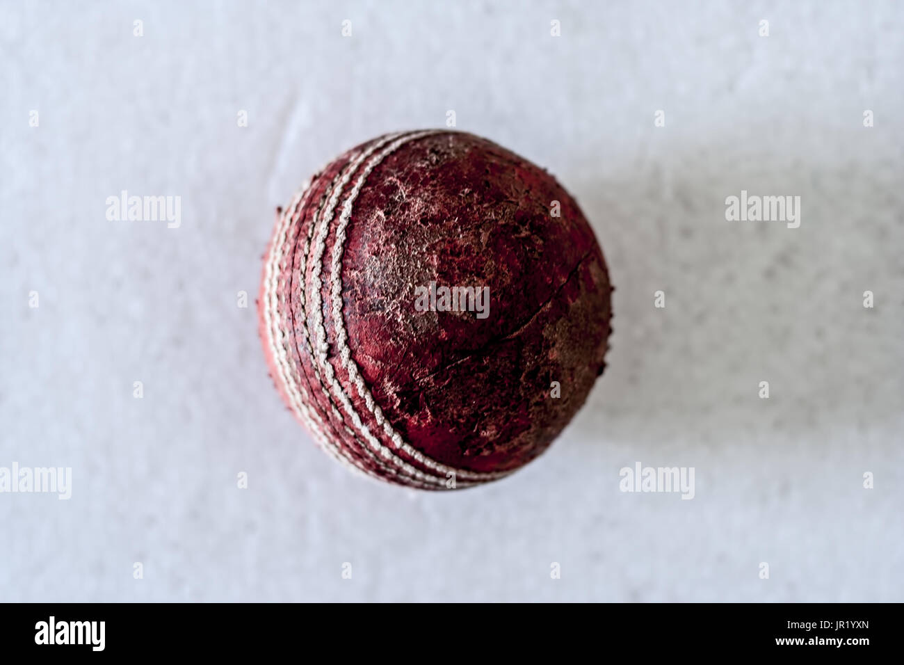 Rough leather red season ball of cricket isolated on white Stock Photo ...