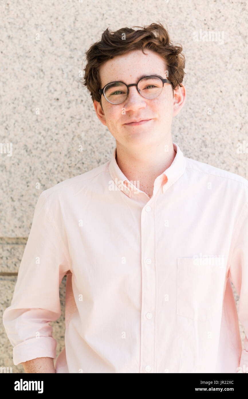 Portrait of typical american teenager in last year of high school Stock ...