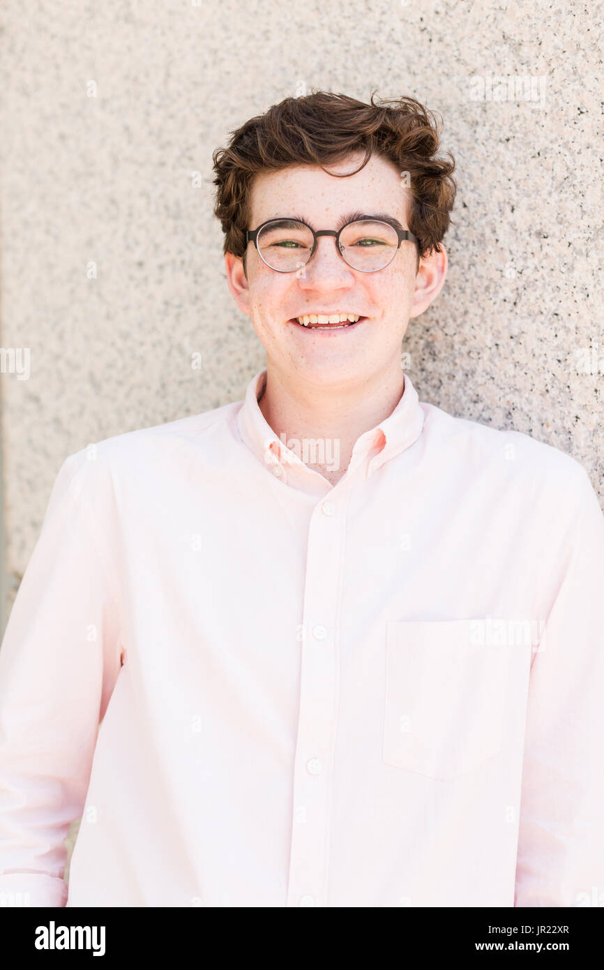 Portrait of typical american teenager in last year of high school Stock ...