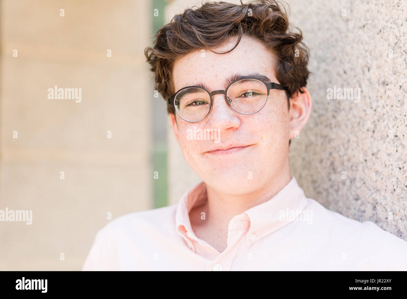 Portrait of typical american teenager in last year of high school Stock ...