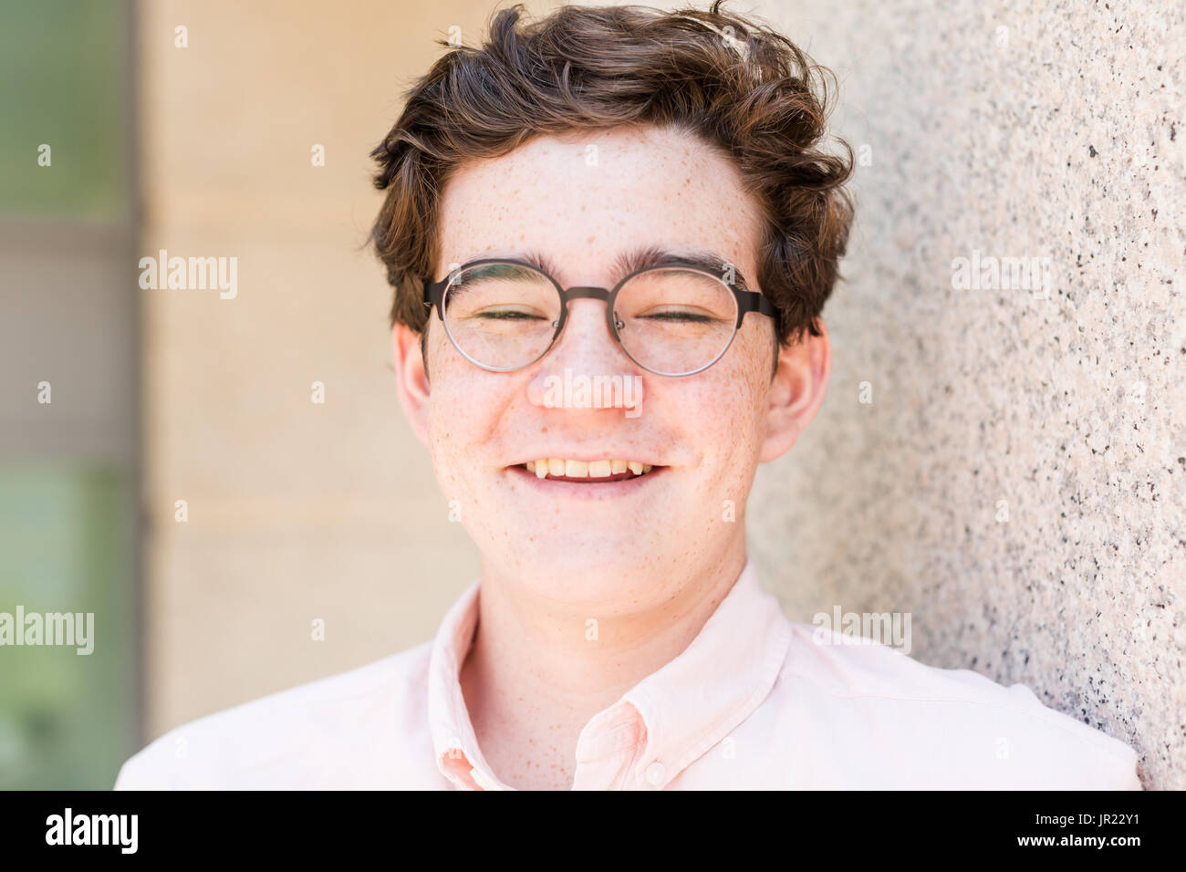 Portrait of typical american teenager in last year of high school Stock ...