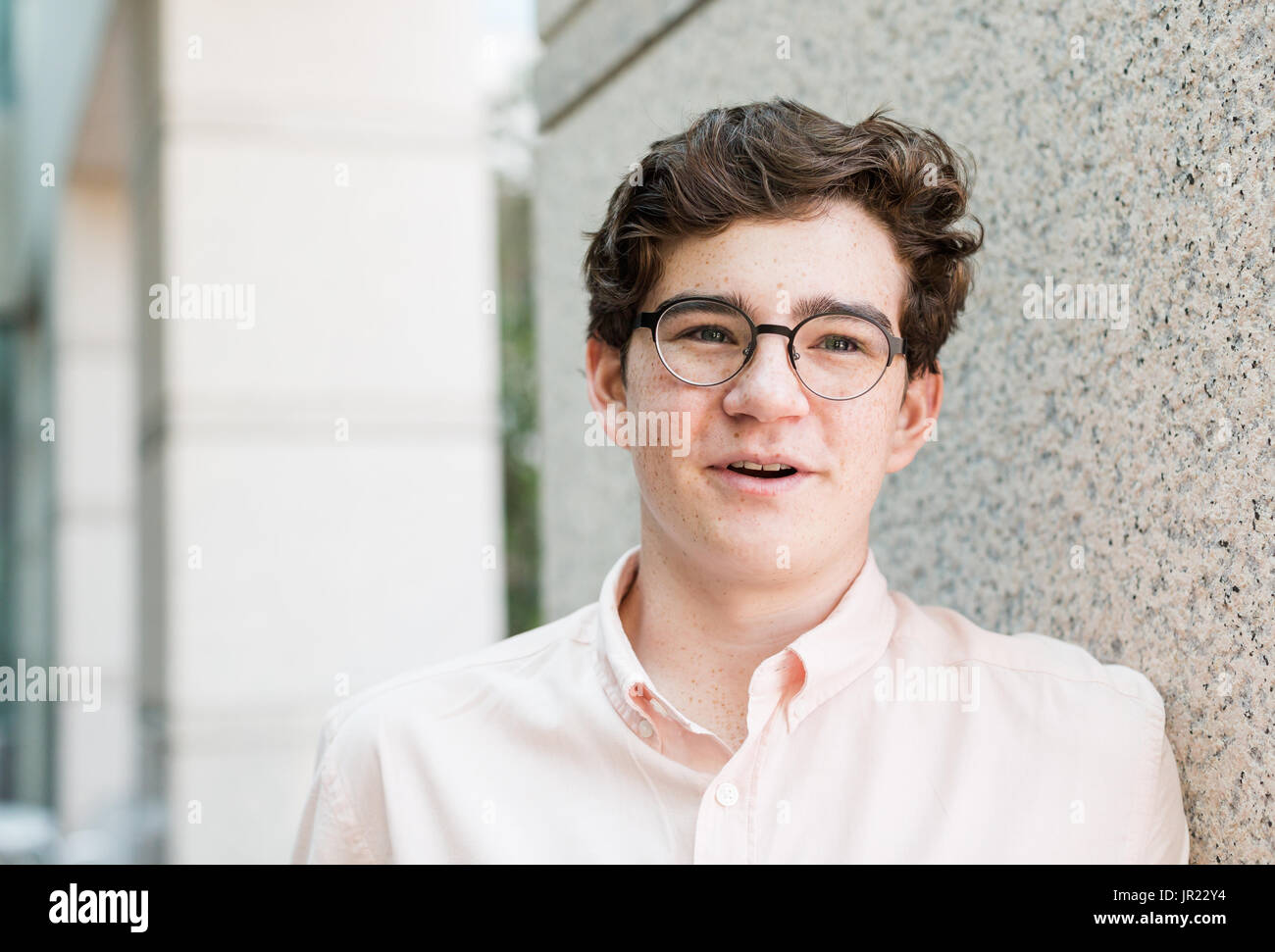 Portrait of typical american teenager in last year of high school Stock ...