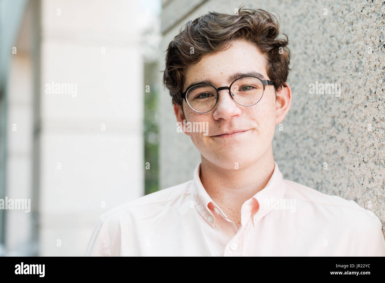 Portrait of typical american teenager in last year of high school Stock ...