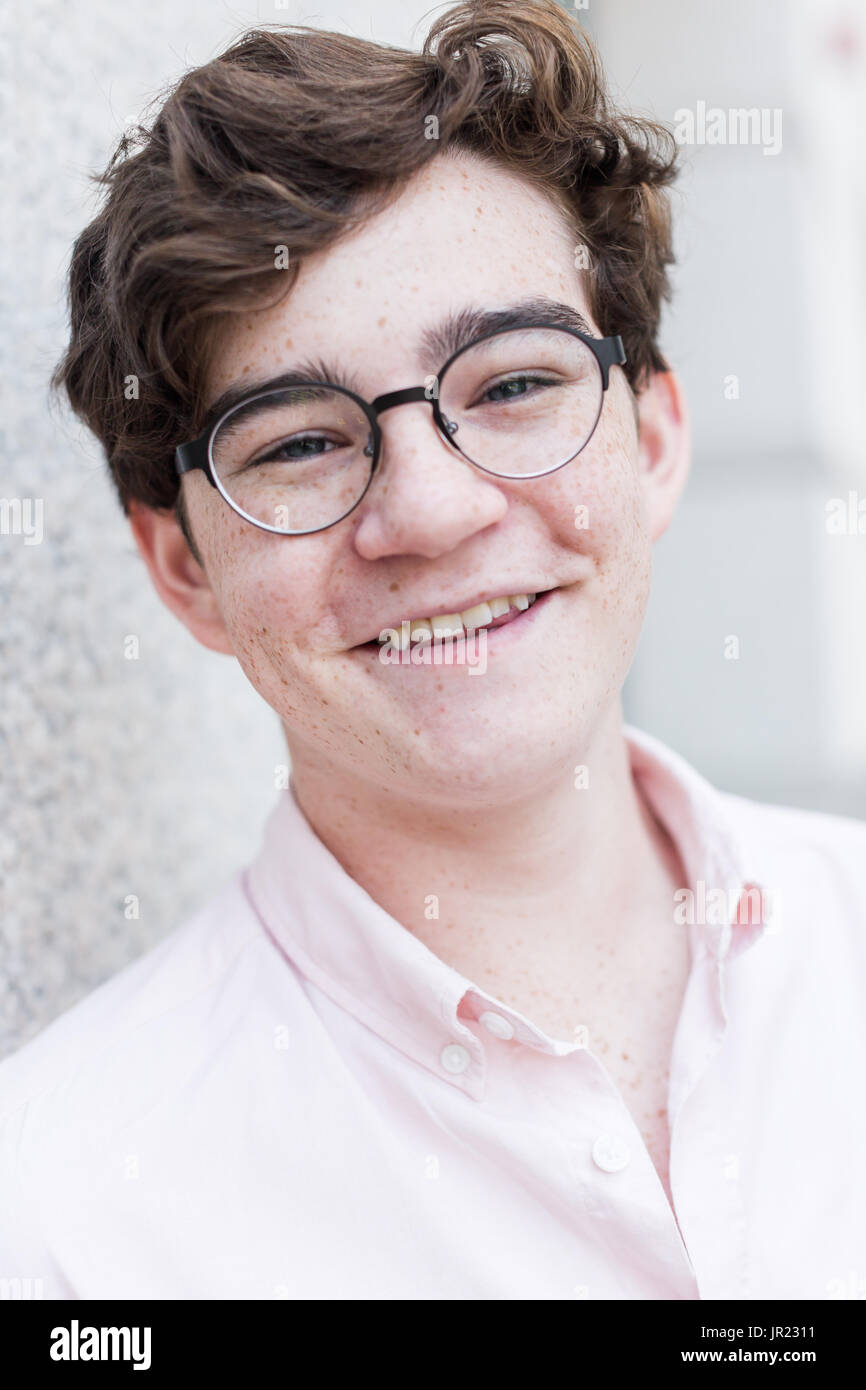 Portrait of typical american teenager in last year of high school Stock ...