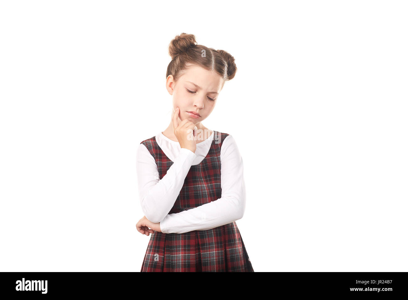 School girl thinking Stock Photo - Alamy
