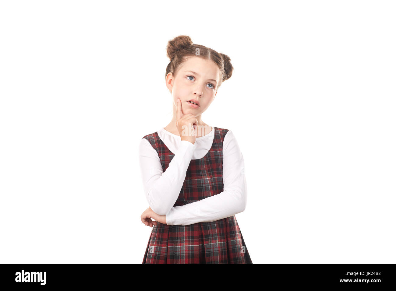 School girl thinking Stock Photo - Alamy
