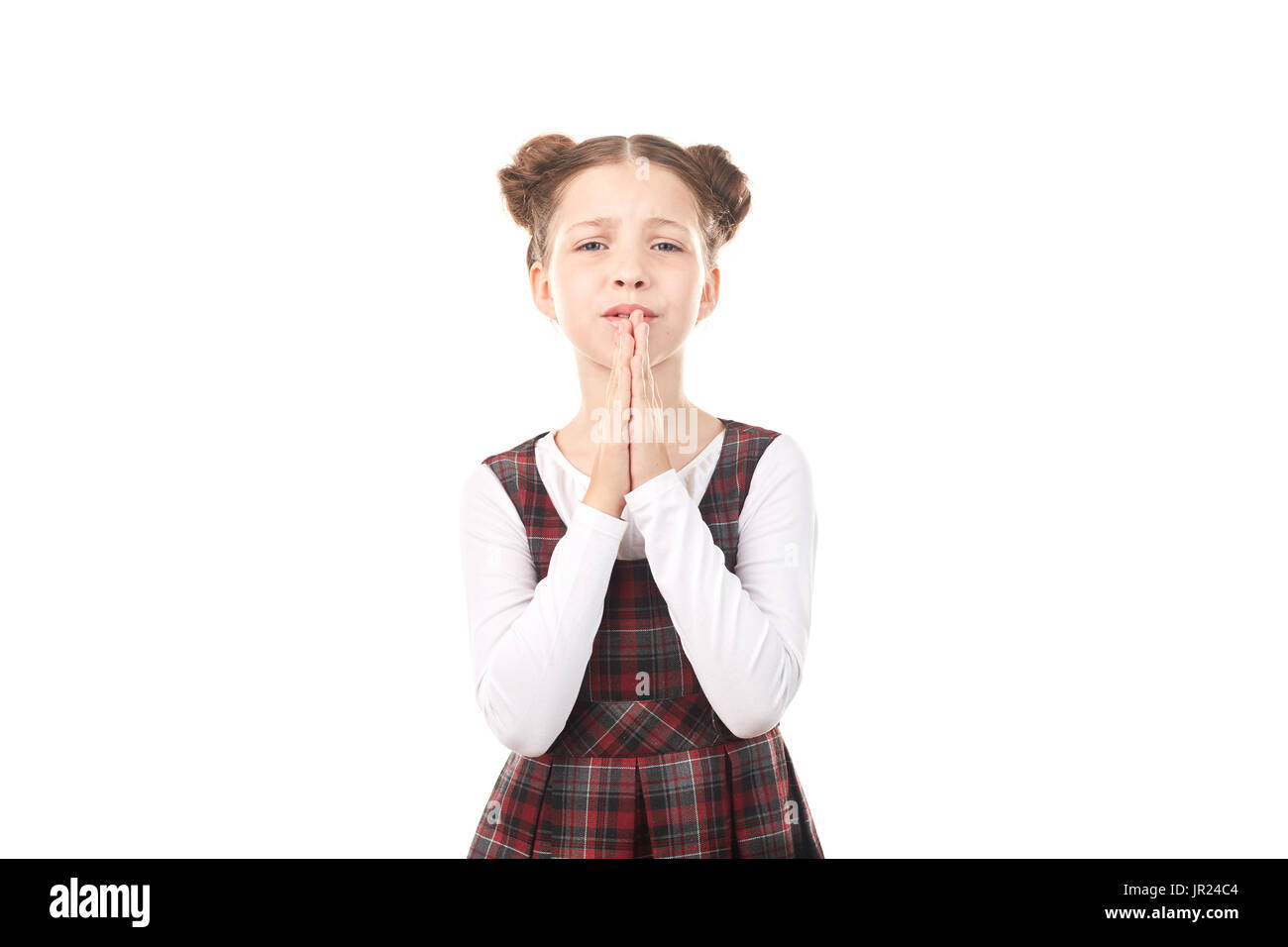 School girl pleading Stock Photo - Alamy