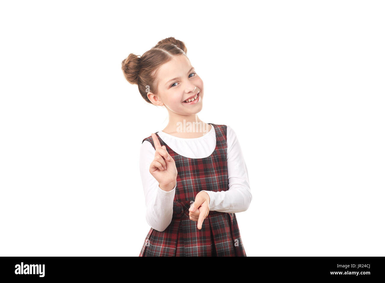School girl pointing at you Stock Photo - Alamy