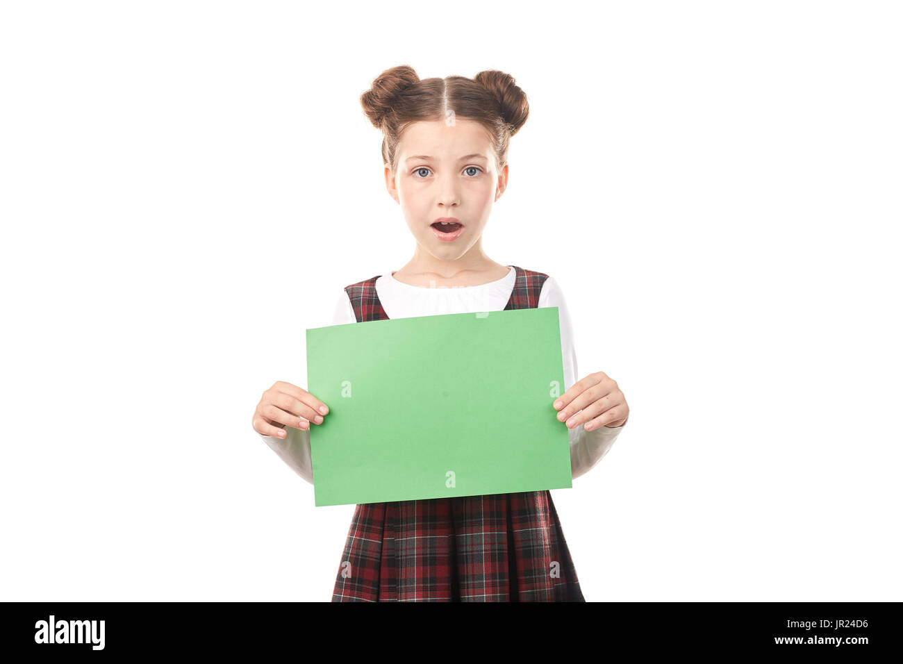 Girl holding paper hi-res stock photography and images - Alamy