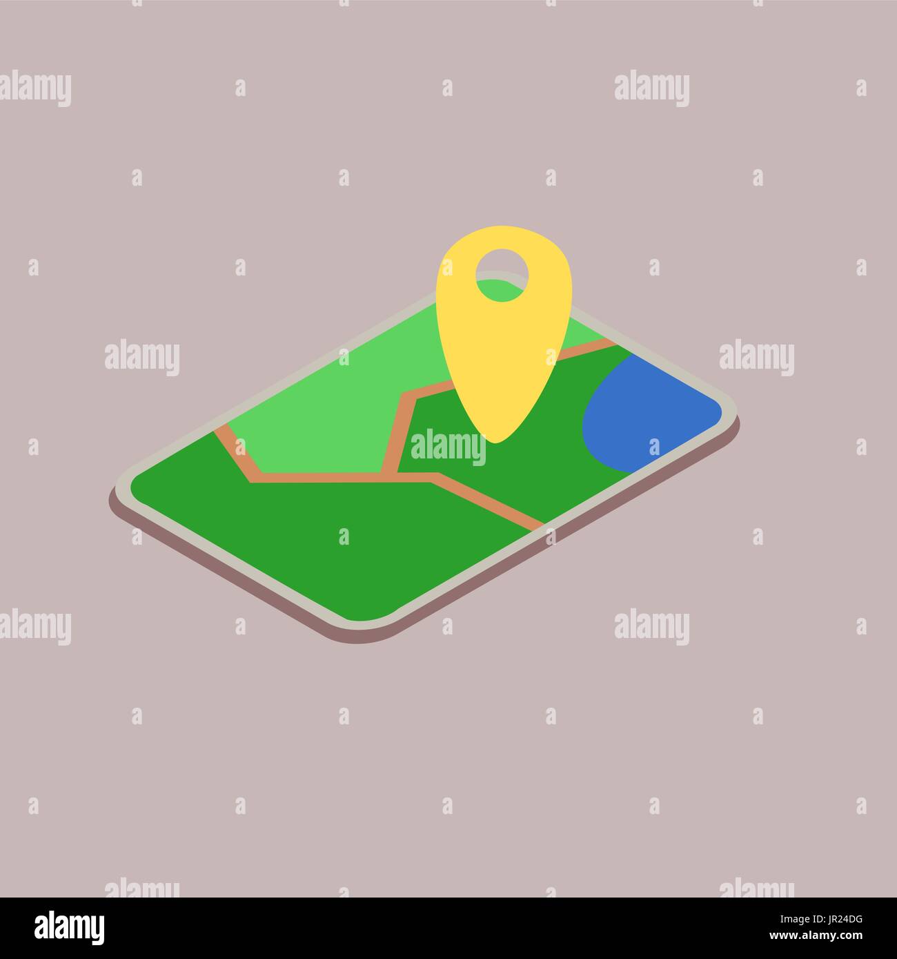 Mobile device with a map vector icon illustration Stock Vector Image ...